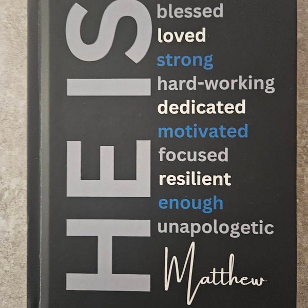 Personalized Journal for Men, Black Men Journal, Custom Name Journal ...