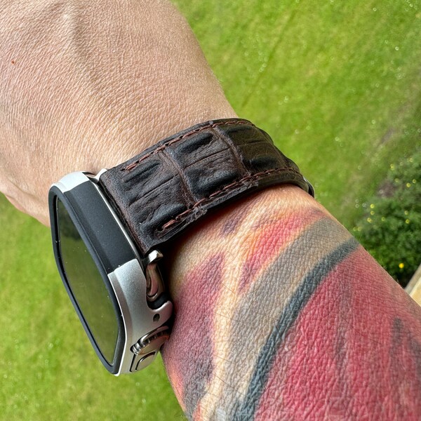 Personalized Leather Keychain, Crocodile Pattern Key Fob, Custom ...