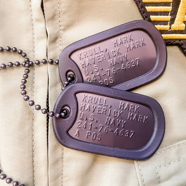 Personalised Special Forces Black US Military Dog Tag Set, Anodised ...