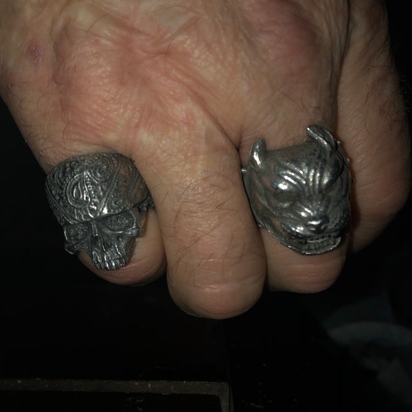 Hand Sculpted Ronin Samurai Ring : Oxidized Lead Free Pewter, Brass and ...