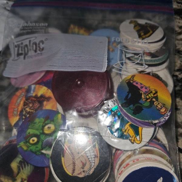100 Misc Variety Pogs From the 90's + 1 Poison Plastic Slammer - Etsy