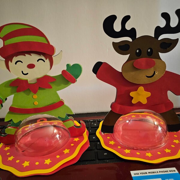 Christmas Santa Candy Holder SVG With Opening Mechanism, Santa Candy ...