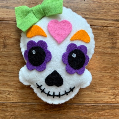 PDF Felt Halloween Sugar Skull Sewing PATTERN & Tutorial Halloween ...