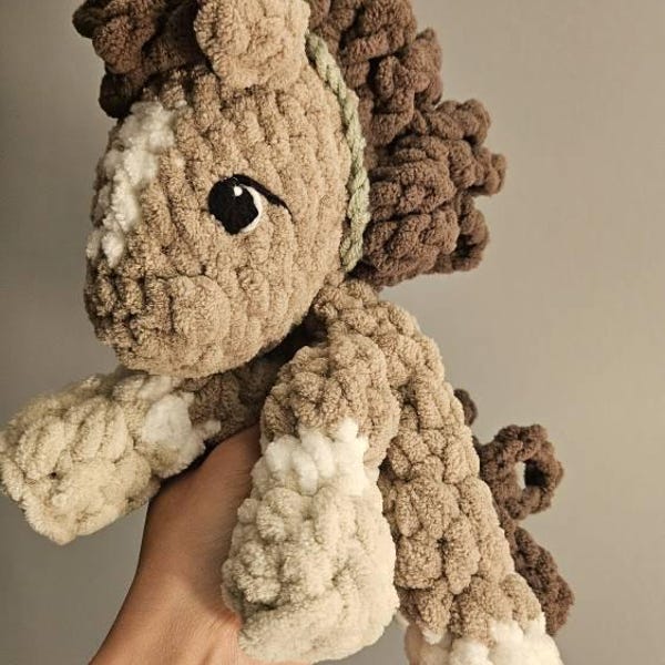 ITTY Paylin the Pony Snuggler + Stuffie 2-in-1 Crochet Pattern | No Sew ...