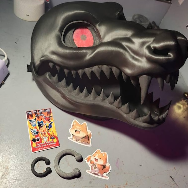 Snarling Opossum Fursuit Head Base Monster Hellhound Demonic Toothy ...