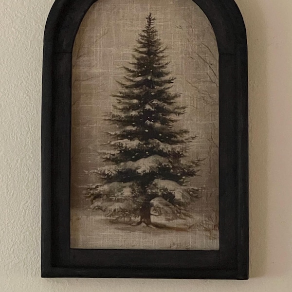 Framed Christmas Tree Wall Art | 14" X 22" | Farmhouse Christmas Wall ...