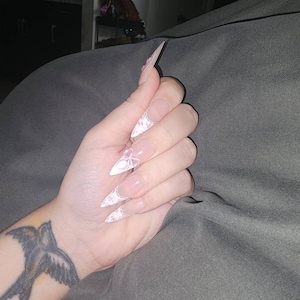 FAYE Fairycore Aesthetic Press on Nails Jade Aurora Nails Lily Pond ...