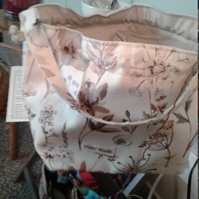 Two at a Time Bag Knitting Bag With Pocket Divider Watercolor - Etsy