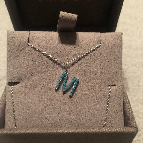 Turquoise Jewelry / Turquoise Necklace / Turquoise Initial Necklace in ...