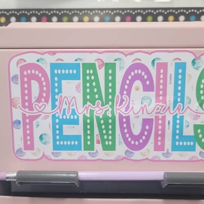 Custom Pencil Dispenser Vinyl Decal Personalized With a Name. DECAL ...
