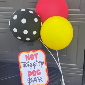 Mickey Mouse Birthday Sign Hot Diggity Dog Bar Party - Etsy Canada