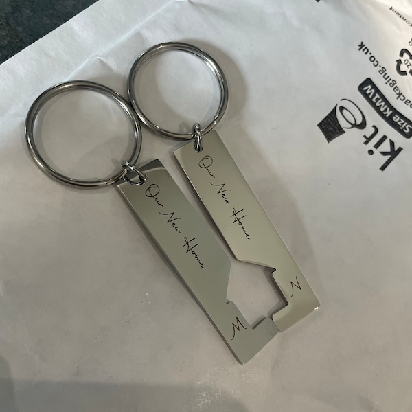 New Home First Home Keychain Set Personalised Gift Matching Couple ...