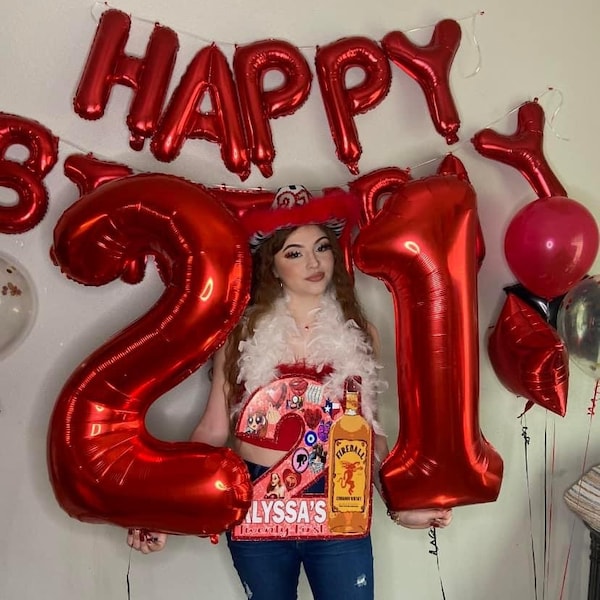 Birthday Sign With Boa 21st or Any Birthday - Etsy