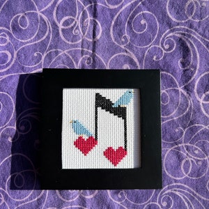Treble and Bass Clef Heart Cross Stitch Pattern, Valentines Music ...