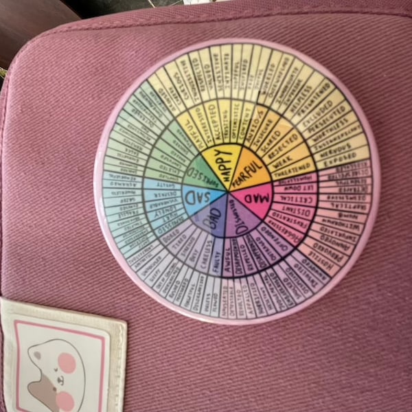 Feelings Wheel Pin, Emotions Wheel, Mental Health Pin, Therapy Tools ...