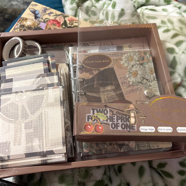 155pcs Stationary Gift Box,junk Journal Kits, Vintage Journaling Paper ...