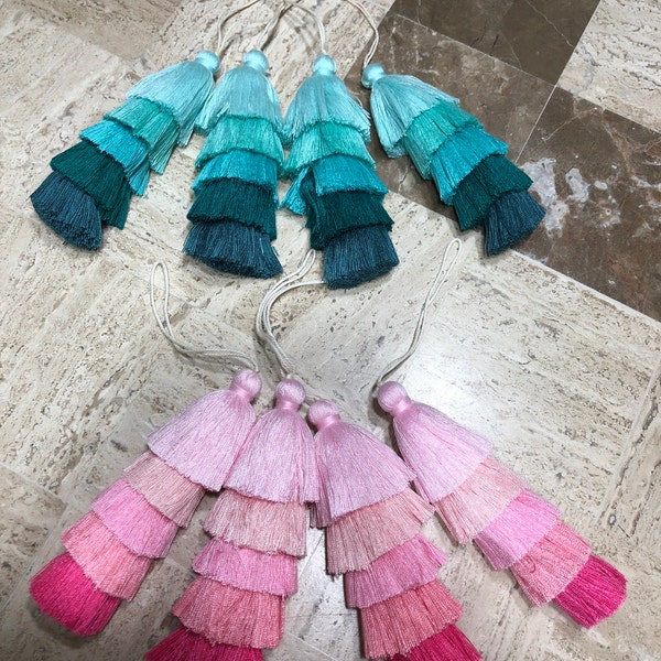 Tiered Cotton Tassels: Colorful Charm Pendants(2/4/10pcs) - Etsy
