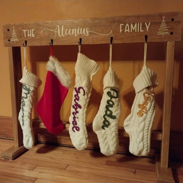 Free Standing Stocking Holder Stand, Custom Christmas Stocking Stand ...