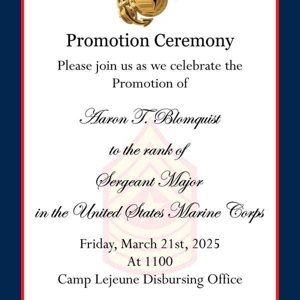 Army Promotion Ceremony Invitation, Printable Army Promotion Invitation ...