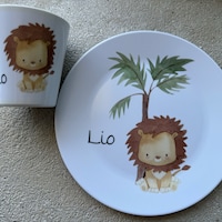 Kinderteller mit Namen, personalisiert, Name, Taufgeschenk, Geschenk Taufe, Erster Geburtstag ...