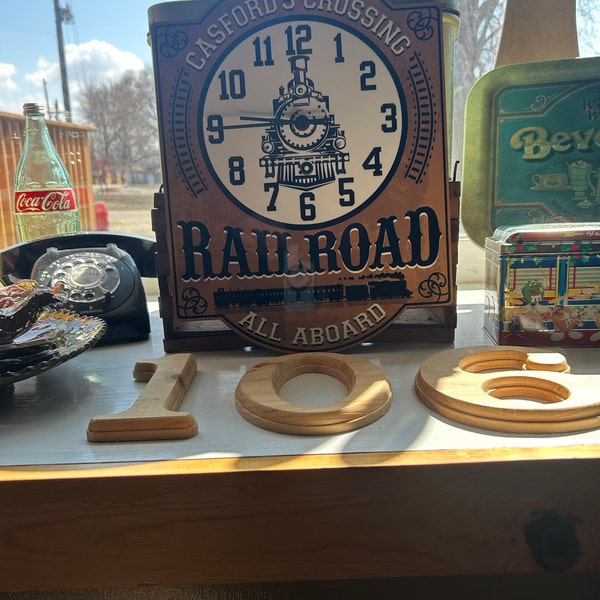 Railroad Locomotive Clock Personalized, Train Room Clocks, Hobby Room ...