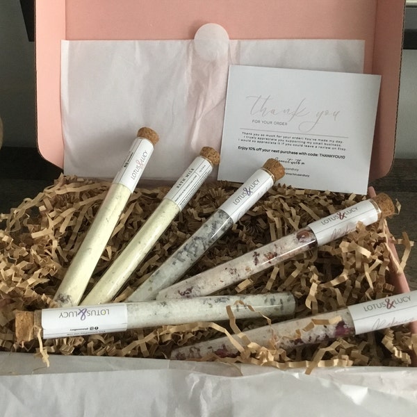 Bath Salt Test Tube Shots All Natural Botanical Bath Soak Unscented ...