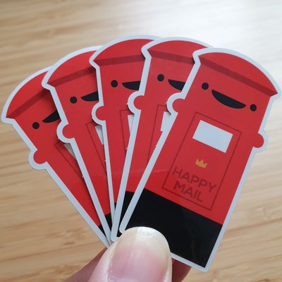 Happy Mail Kawaii Postbox Stickers - Etsy