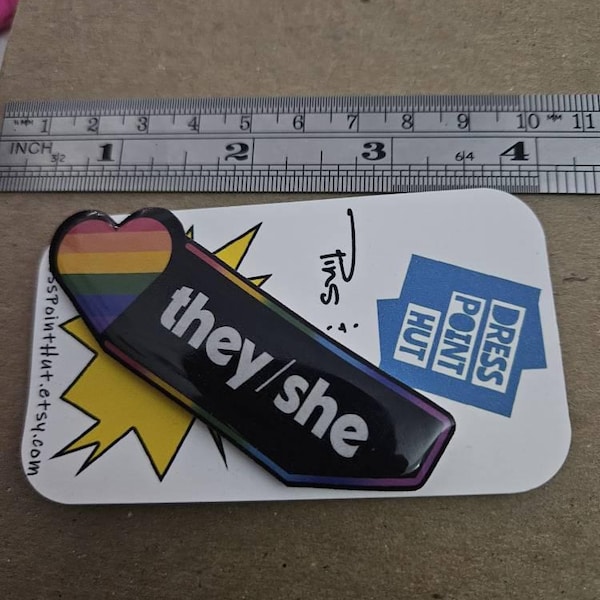 Personalized Pronouns Name Tag | Custom LGBTQ Pride Identity and ...