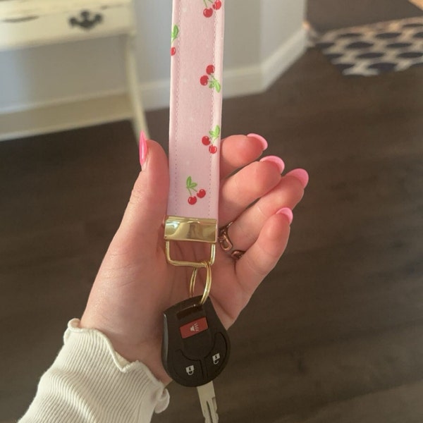 Checkered Keychain Wristlet Keyfob Fabric Key Wristlet Car Key ...