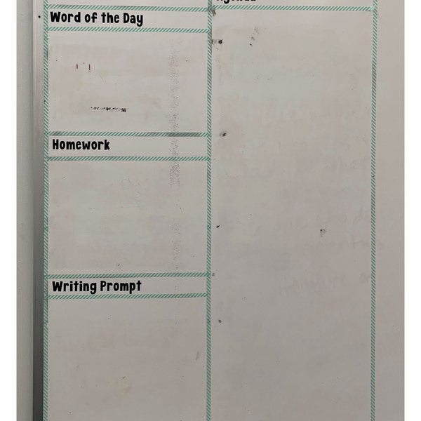 Custom Removable Whiteboard Decal/label for Classroom - Today Is, Lunch ...