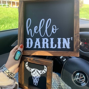 Hello Darlin' Rustic Farmhouse Wooden Decor Western Decor Master ...