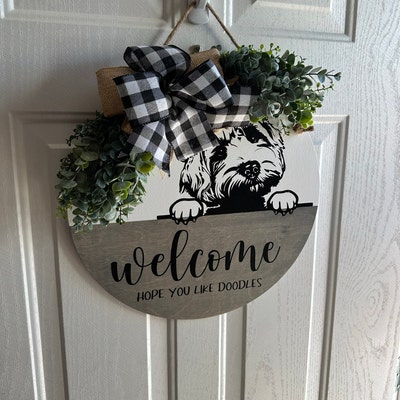 Welcome Door Sign, Personalized Door Hanger, Family Name Sign, Front ...