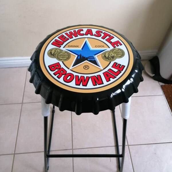 Bar Stool Man Cave Bar Stool Home Bar Bottle Top Cap Custom Design ...