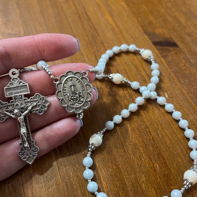 Scapular Chain Necklace With Sterling Silver Miraculous Medal Crucifix ...