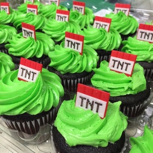 Miner Inspired MC Dynamite Cupcake Toppers - Etsy