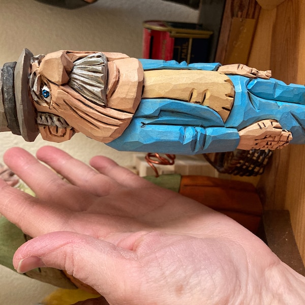 Hobo With Red Flannel Shirt Woodcarving From the Hobo Series Hand ...