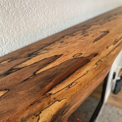 Custom Floating Solid Walnut Mantel All Custom Made Floating Live-edge ...