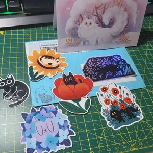 Black Cat Holographic Sticker midnight Stroll Cute Gift for Cat Lover ...