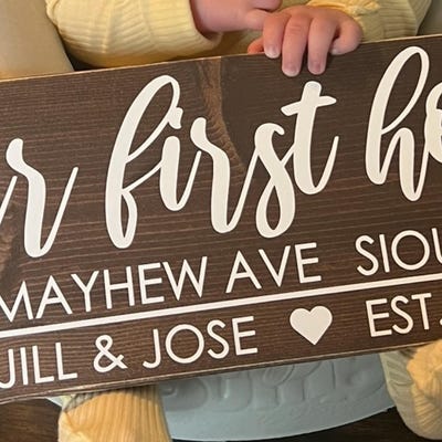 New Home Sign Our First Home With Address-family Name-est Date ...