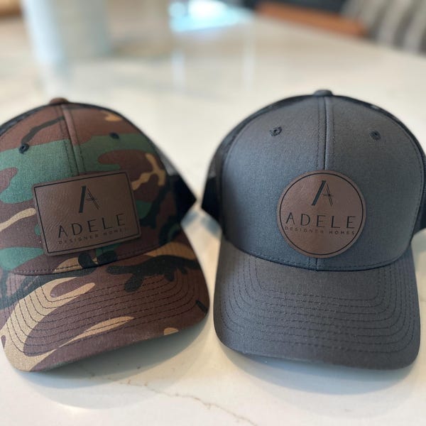 Custom Logo Leather Patch Hat | Leatherette | Trucker | Baseball Cap ...