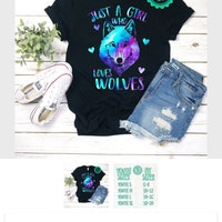 Wolf Birthday Shirt, Wolf Themed, Just a Girl Who Loves Wolves, Wolf ...