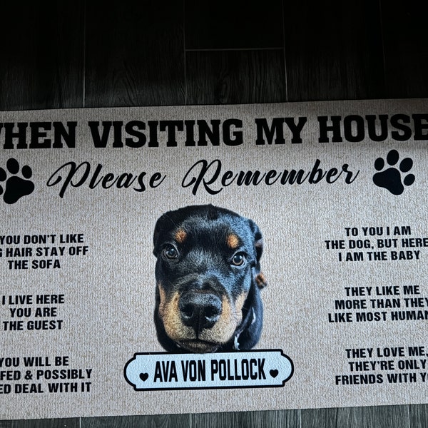Custom Rottweiler Doormat, Rottweiler Rug, Gift for Dog Lover, Custom ...