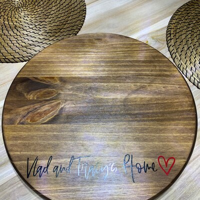 Last Name Est Date Board Serving Tray Lazy Susan Personalized Farmhouse ...