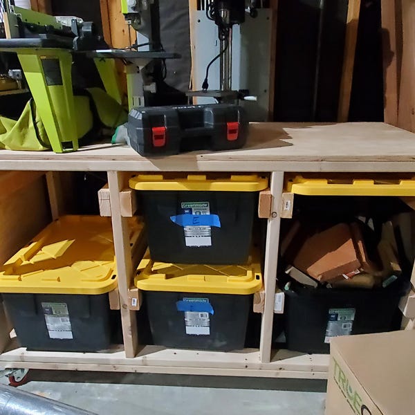 Mobile 27 Gallon Shelves Unit With Bench - Plans - 27 Gallon Shelf With ...