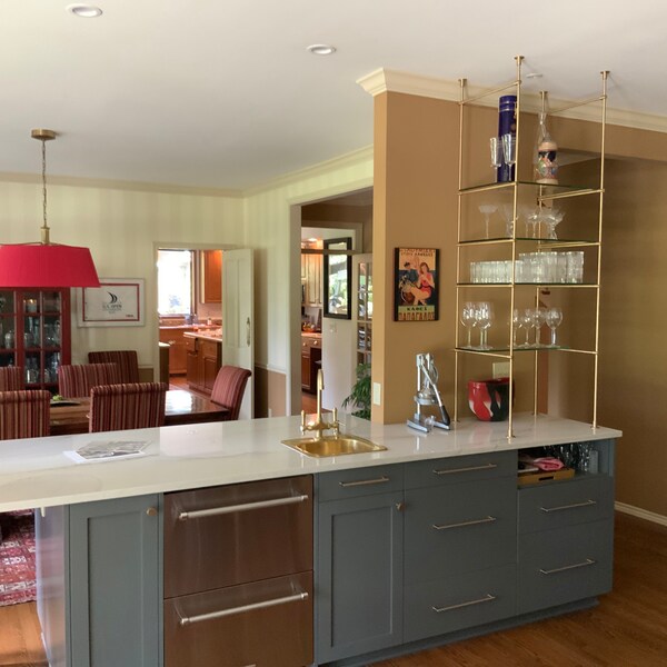 Customizable Wall Mounted Brass Shelving. up to 50'' Height - 35 ...