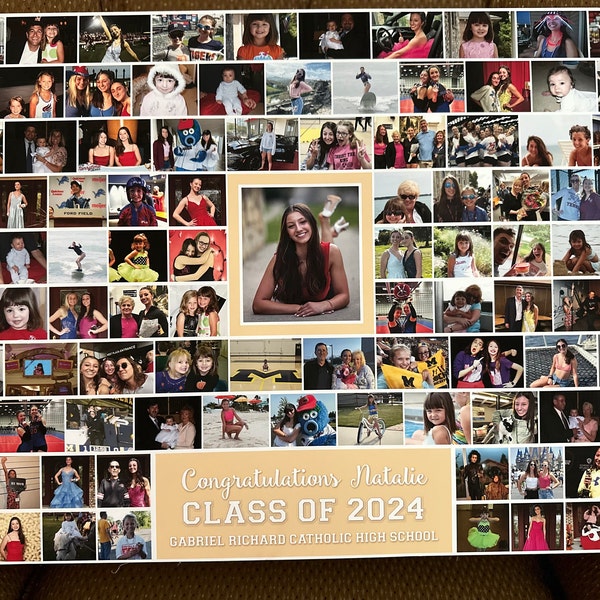Personalized Graduation Gift, Grad Photo Collage, Class of 2025 Party ...