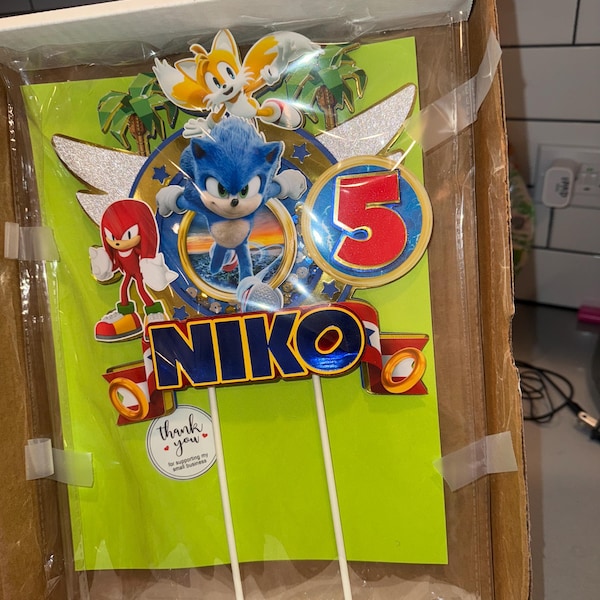 Sonic Cake Topper. Sonic Hedgehog Cake Topper. Sonic Shaker Cake Topper ...