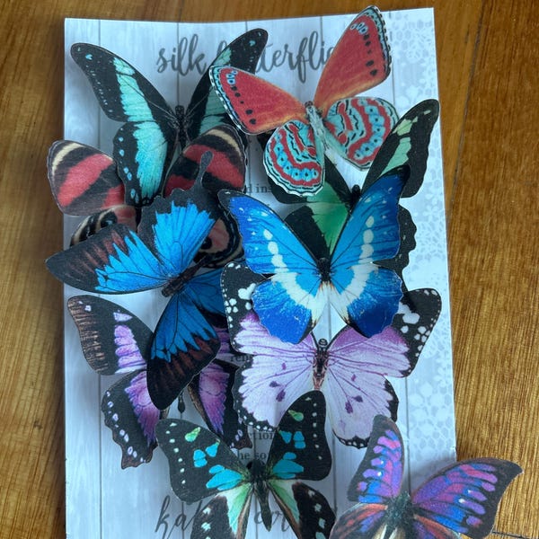 Collection No. 7 Yellow Silk Butterflies Number 146, 147, 157, 158 ...