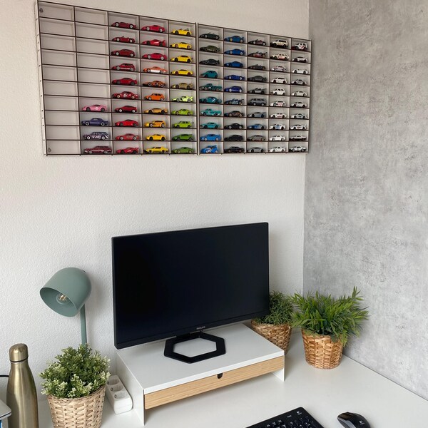 1/64 Scale Display Case for 28 Diecast Cars Storage Wall Stand Rack ...