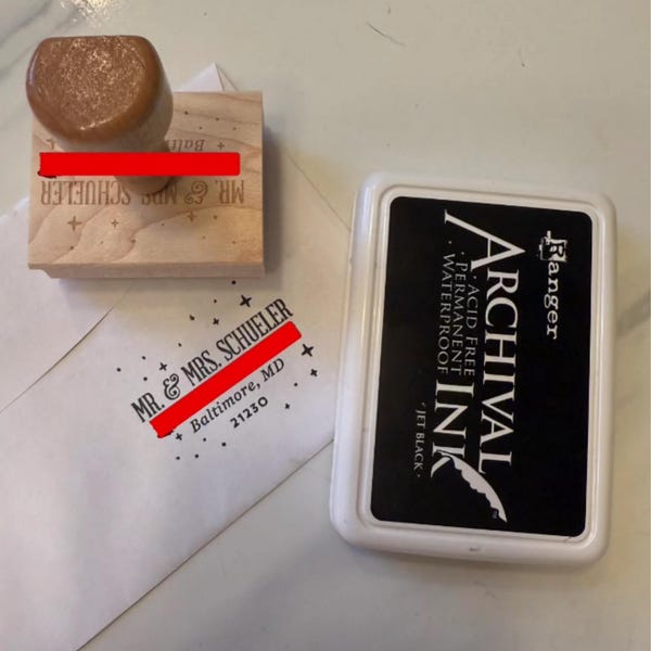 Stars Return Address Stamp, Personalized Rubber Stamp, Celestial Newly ...